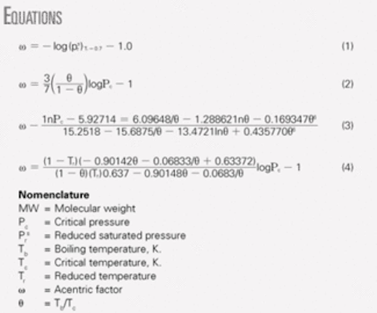 Generalized equation predicts hydrocarbon acentric factors | Oil & Gas ...
