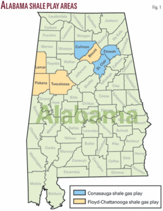 Operators chase gas in three Alabama shale formations | Oil & Gas Journal