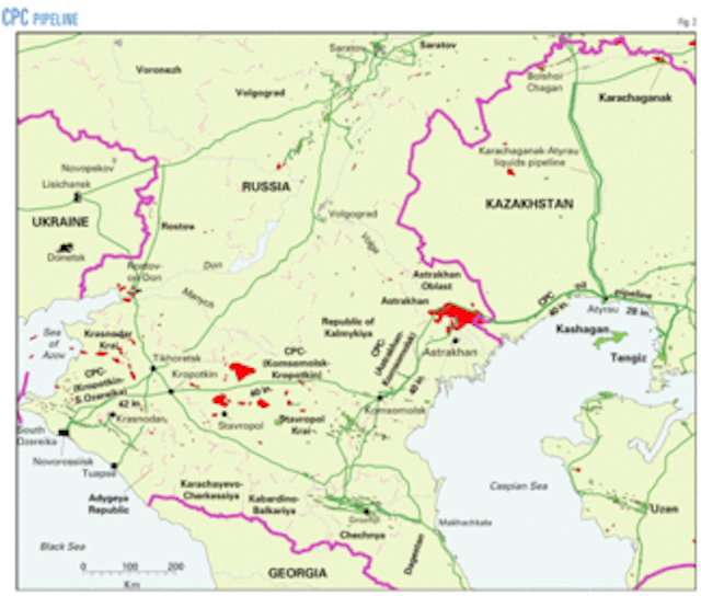 CPC, BTC pipelines make current Caspian area oil export capacity ...