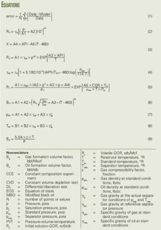 New correlations calculate volatile oil, gas condensate PVT properties ...
