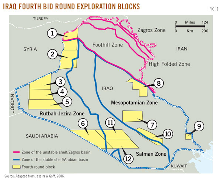 Hydrocarbon reservoir potential estimated for Iraq bid round blocks ...