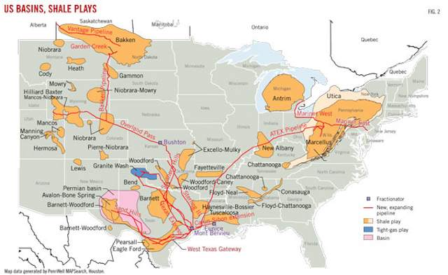 Wet shale plays, basins power Lower 48 plant, fractionator surge | Oil ...