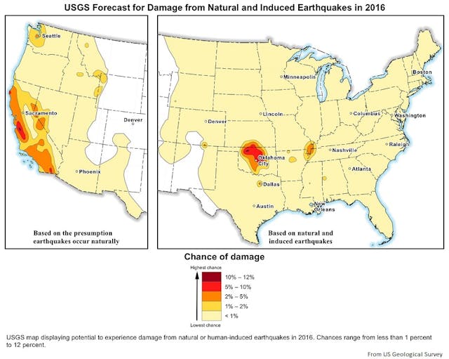 USGS revised seismic-risk maps to add induced earthquake potential ...