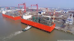 Topside modules installed for first barge-based FSRU | Oil & Gas Journal
