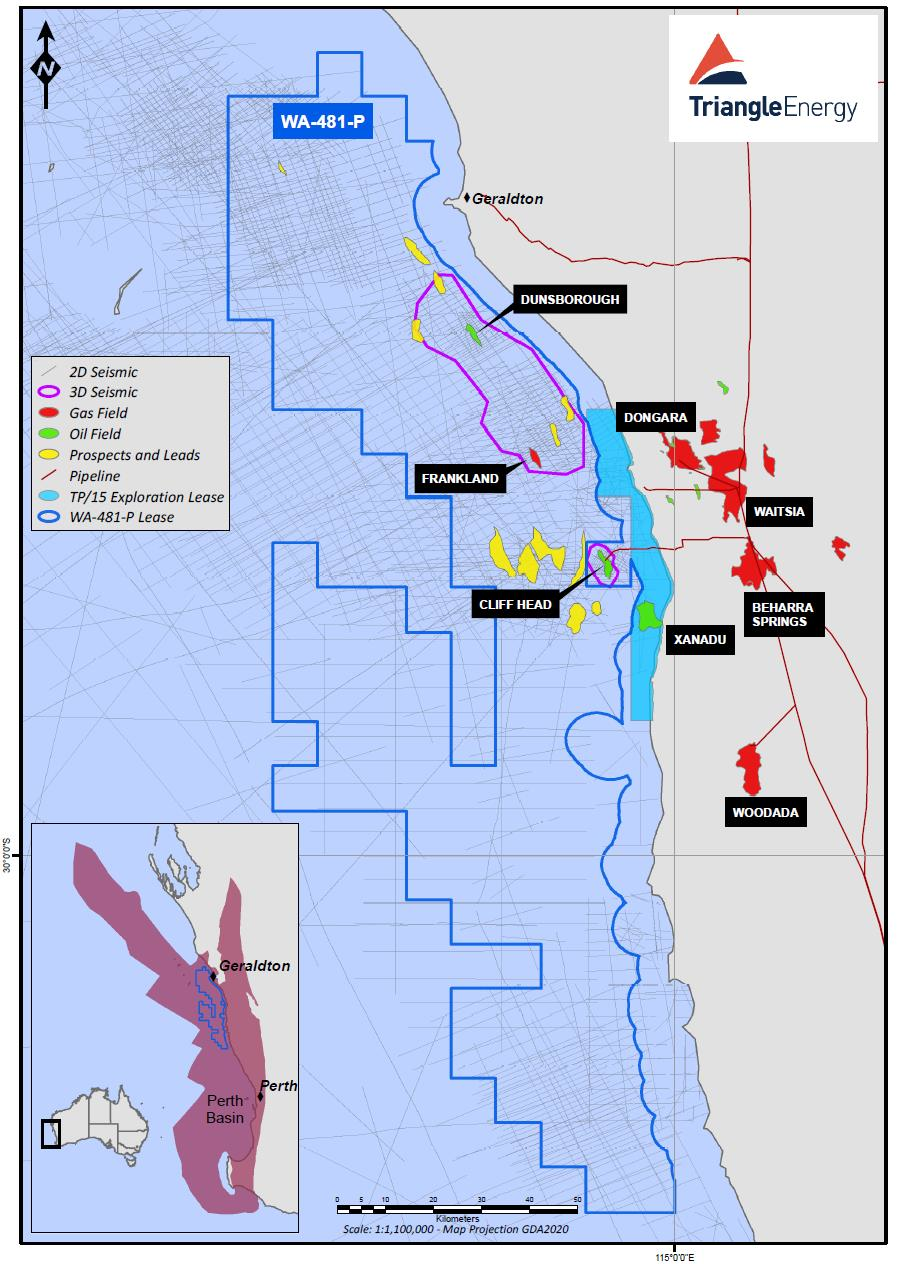 Triangle farms into Perth basin permit adjacent to Cliff Head field ...