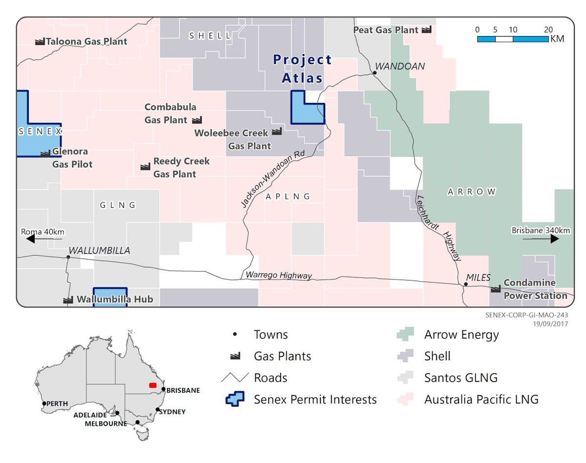 Senex reaches nameplate production at Atlas CSG project | Oil & Gas Journal